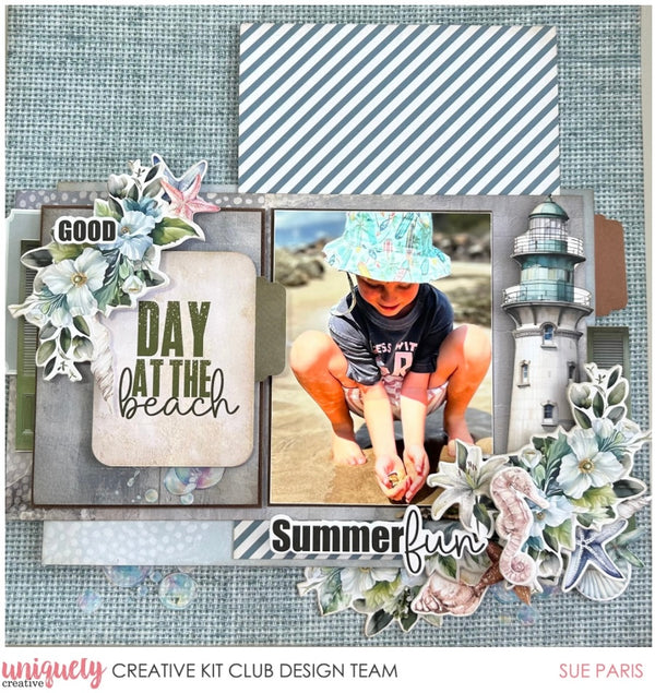 SUMMER FUN LAYOUT TUTORIAL - SUE PARIS - Uniquely Creative