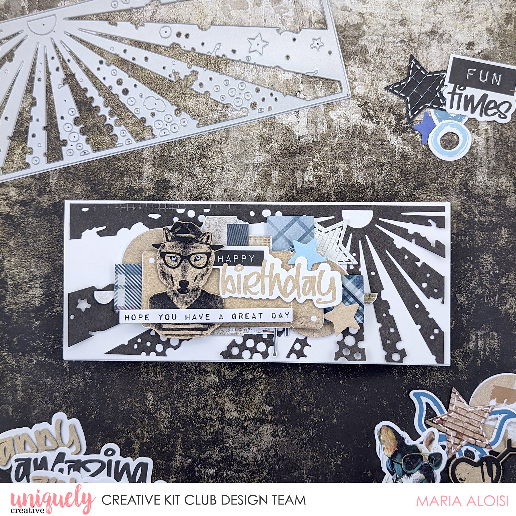 Great Day Slimline Card Tutorial - Maria Aloisi - Uniquely Creative