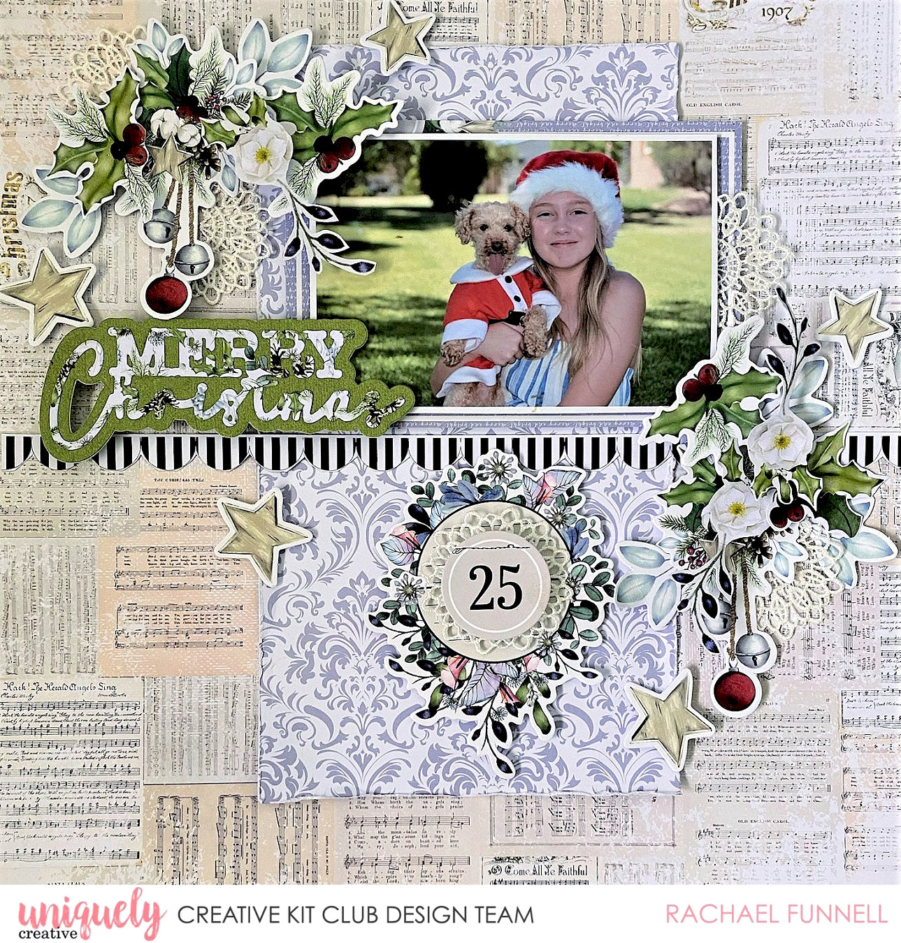Merry Christmas Layout - Rachael Funnell - Uniquely Creative