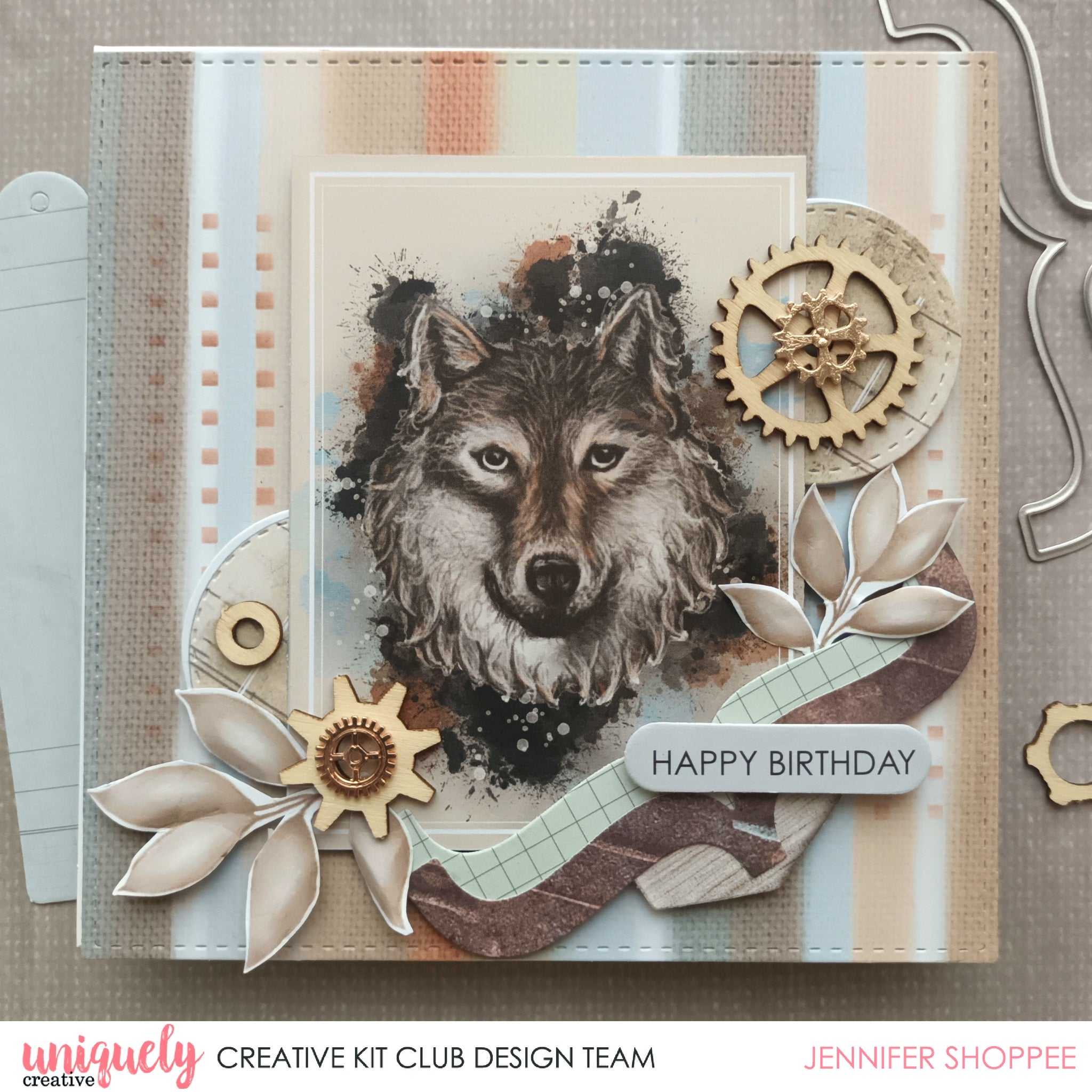 Birthday Wolf Tutorial - Jennifer Shoppee - Uniquely Creative