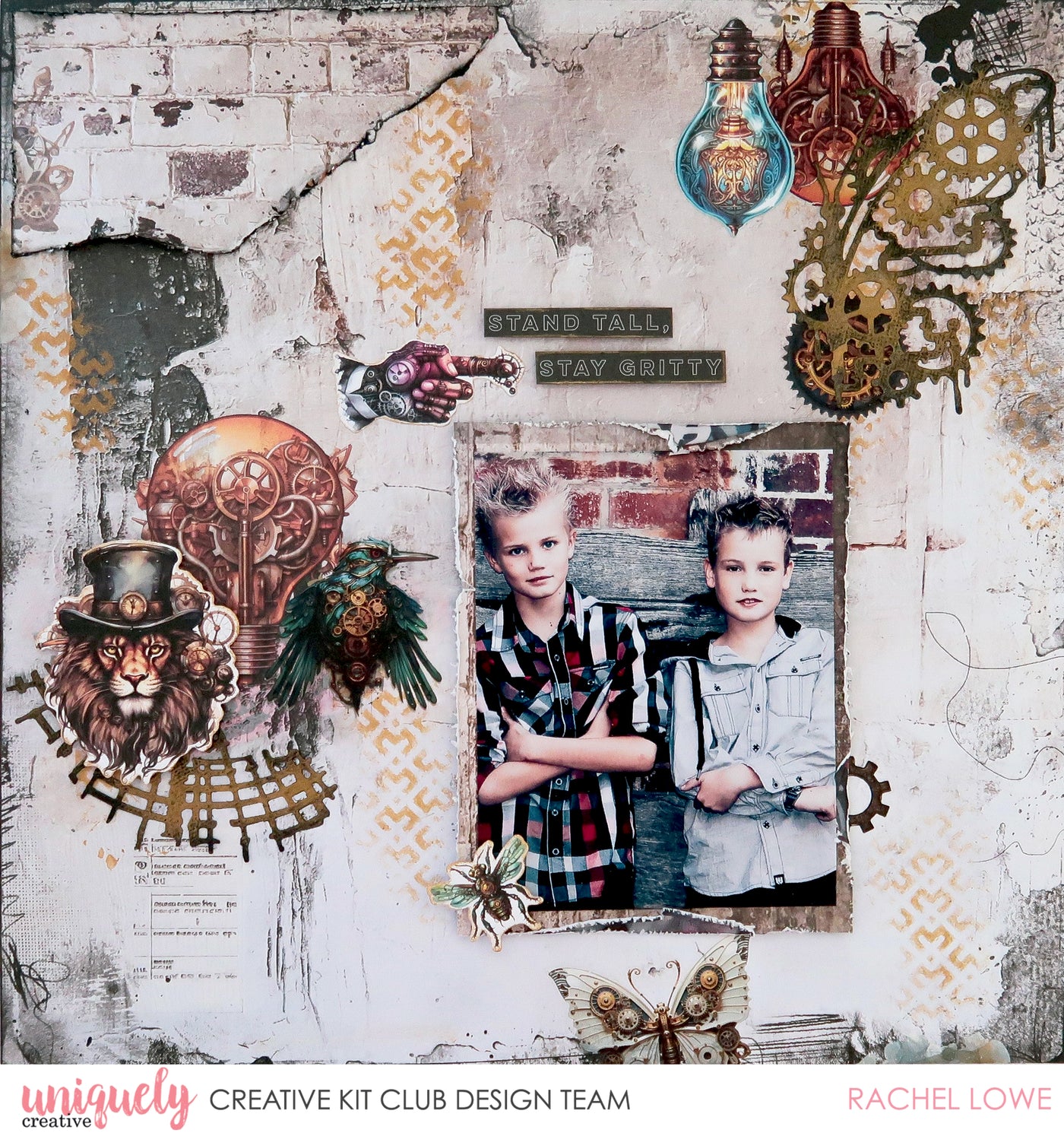 STAND TALL STAY GRITTY SCRAPBOOKING LAYOUT - RACHEL LOWE - Uniquely ...