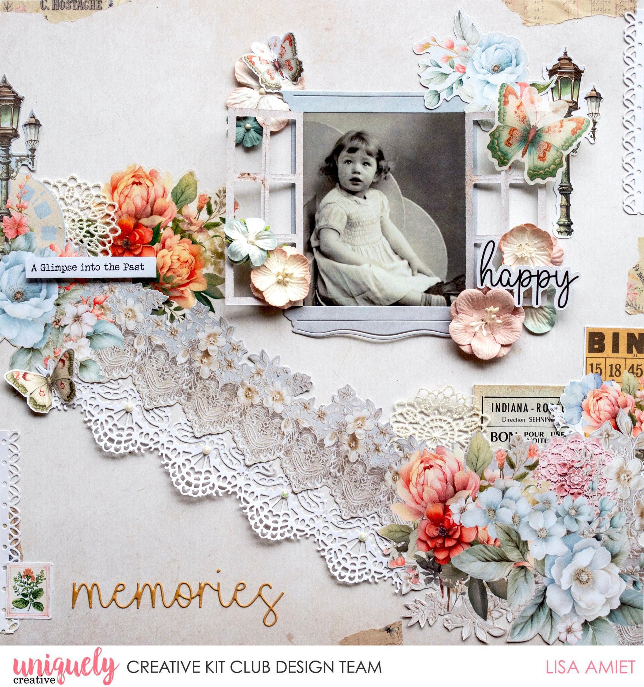 HAPPY MEMORIES LAYOUT - LISA AMIET - Uniquely Creative