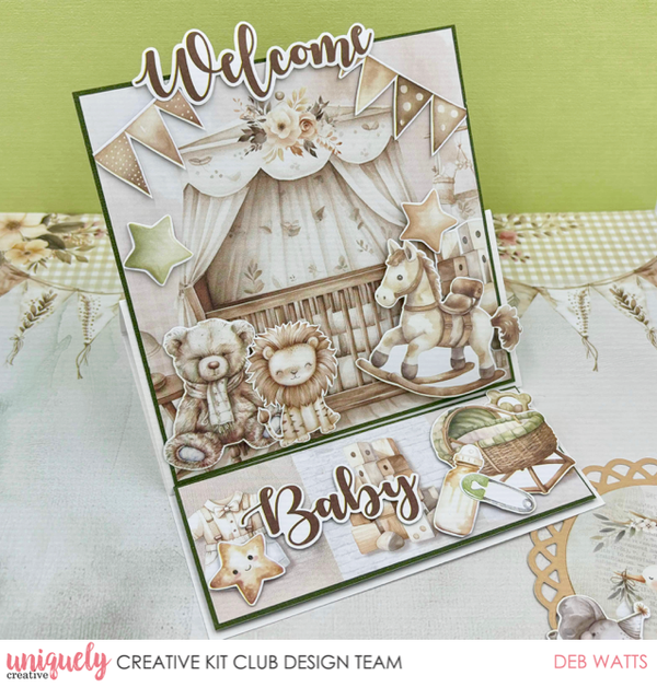 WELCOME BABY EASEL CARD - DEB WATTS - Uniquely Creative