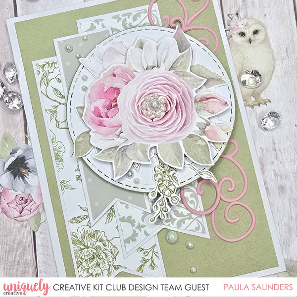 FLOWER FLOURISH CARD - PAULA SAUNDERS - Uniquely Creative