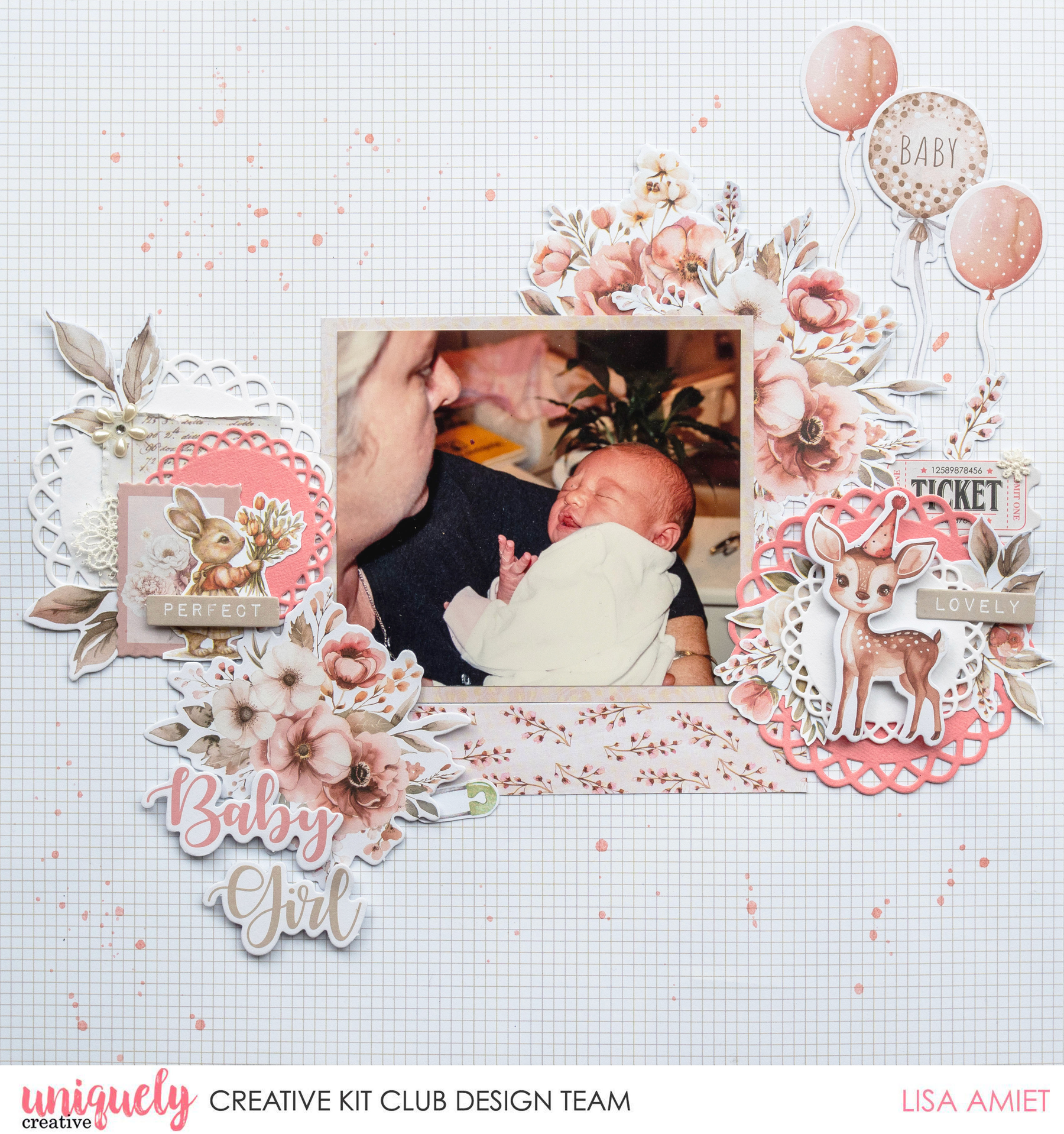 BABY GIRL LAYOUT - LISA AMIET - Uniquely Creative
