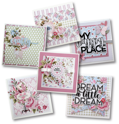 PATCHWORK ROSES EASEL CARDS - Uniquely Creative