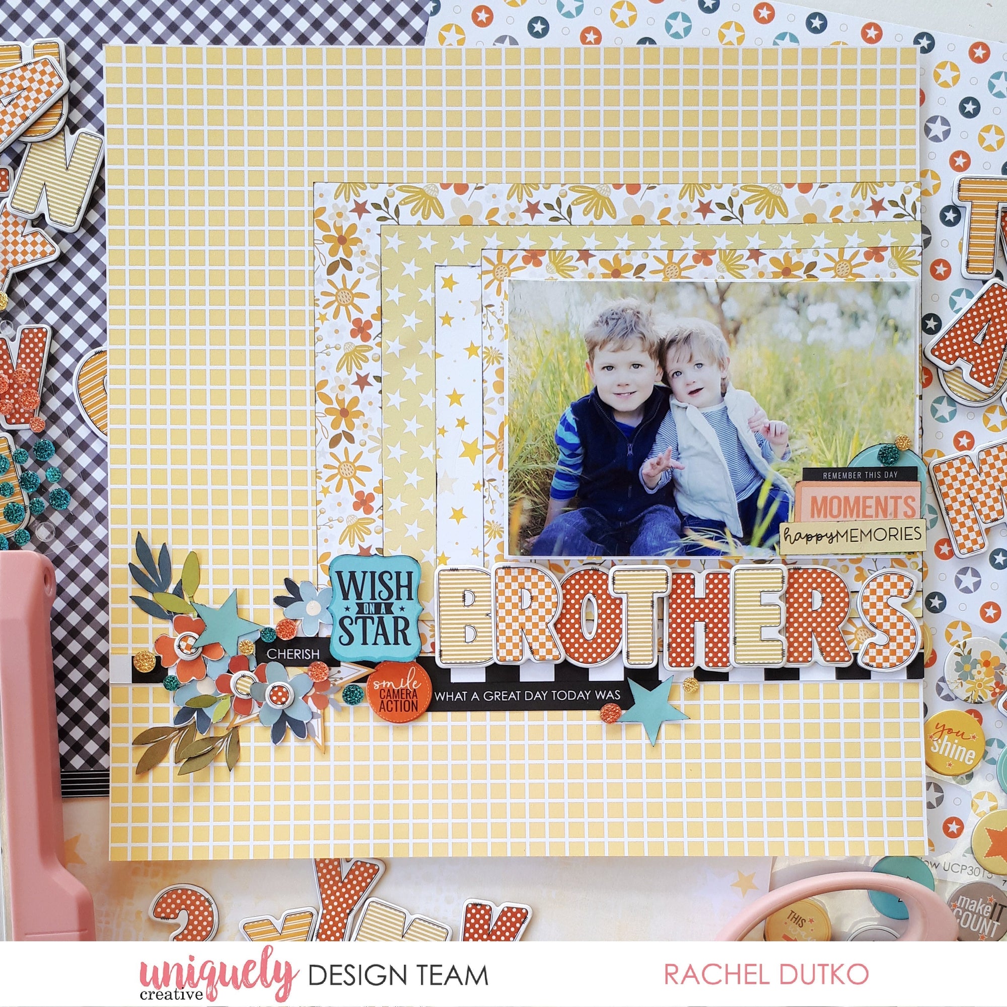 BROTHERS LAYOUT TUTORIAL - RACHEL DUTKO - Uniquely Creative