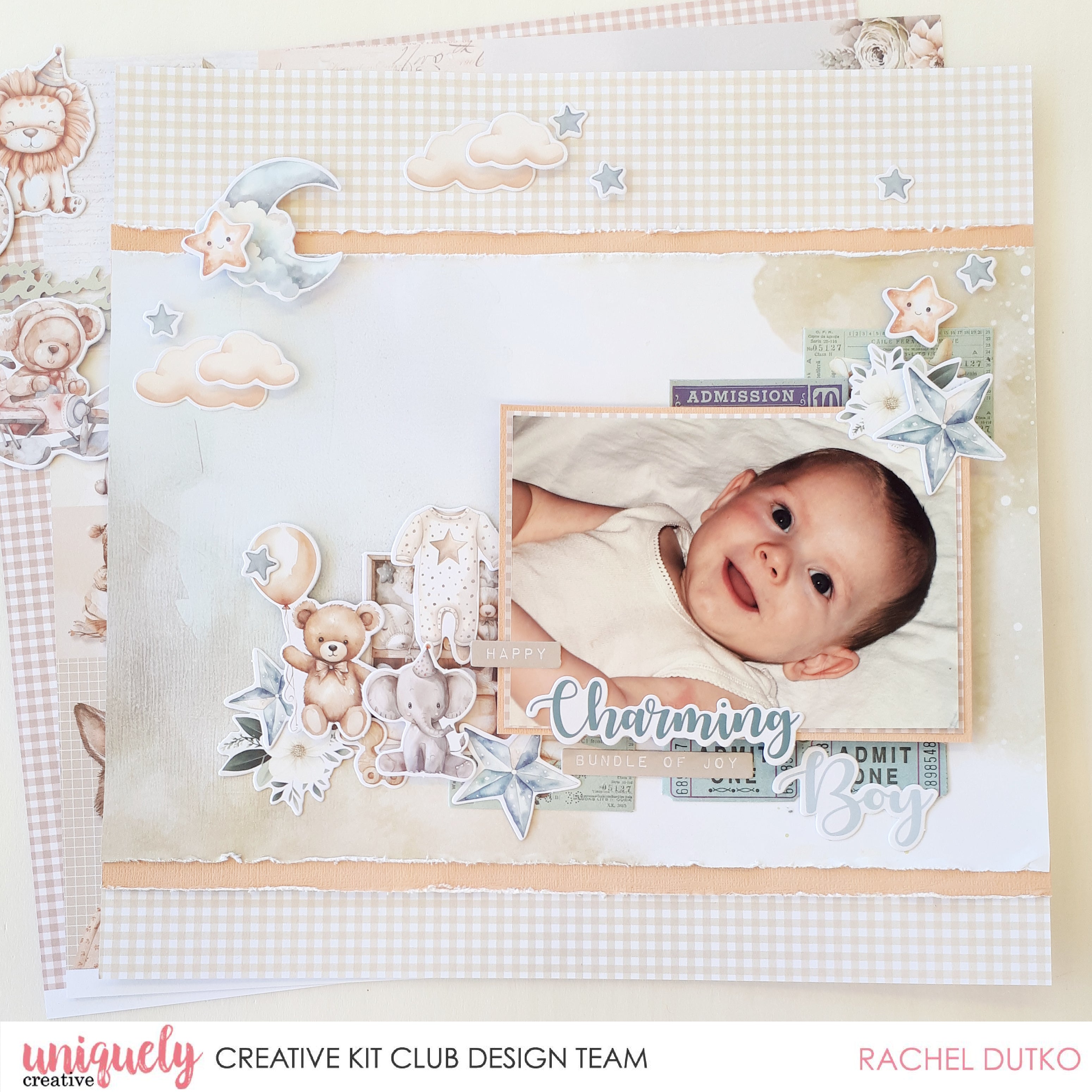 CHARMING BOY LAYOUT TUTORIAL - RACHEL DUTKO - Uniquely Creative