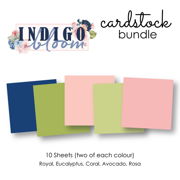 12 x 12 Indigo Bloom Cardstock Bundle - Uniquely Creative