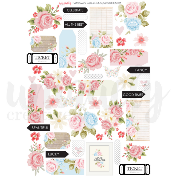 Patchwork Roses Cut-a-Part Sheet - Uniquely Creative