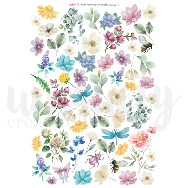Floral Archives Cut-a-Part Sheet - Uniquely Creative