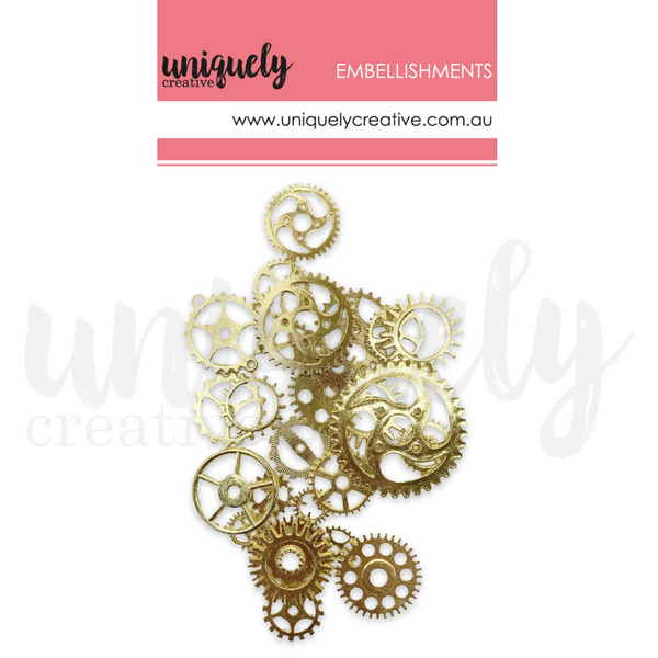 Gold Metal Cogs | Craft Embellishments | Uniquely Creative