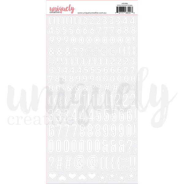 White Number | Scrapbooking Stickers | Uniquely Creative